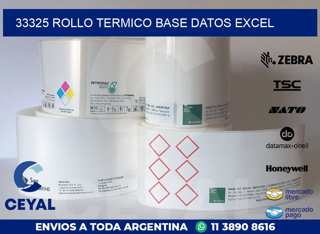 33325 rollo termico base datos excel - autoadhesivas.com.ar
