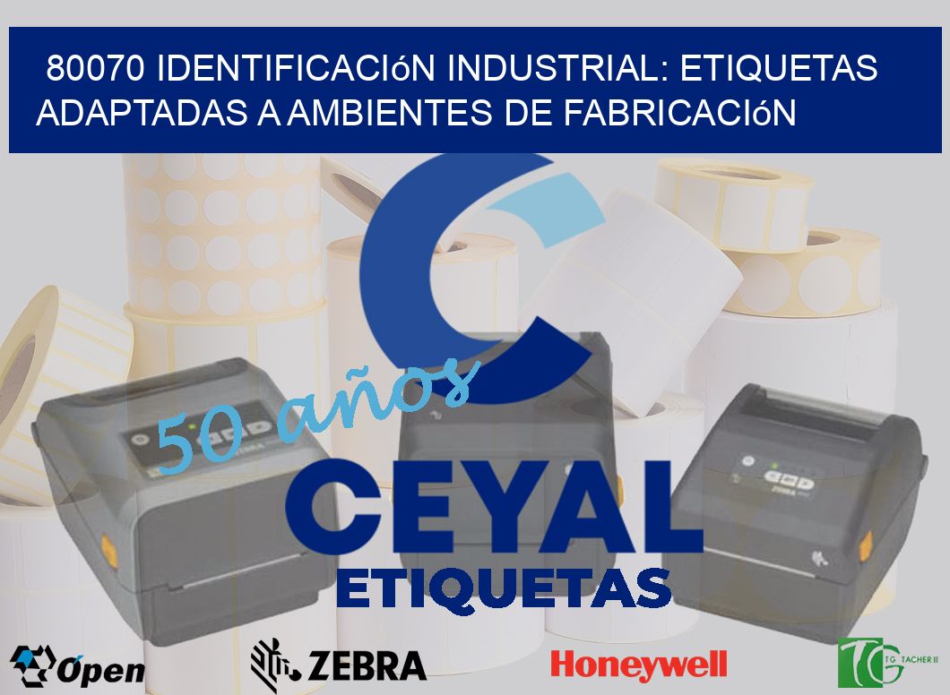 80070 Identificación Industrial: Etiquetas Adaptadas a Ambientes de ...