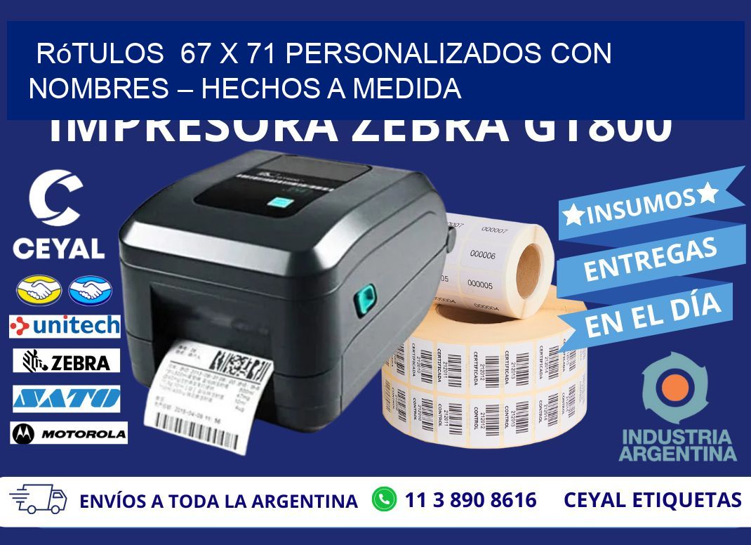 Rótulos 67 x 71 Personalizados con Nombres – Hechos a Medida ...